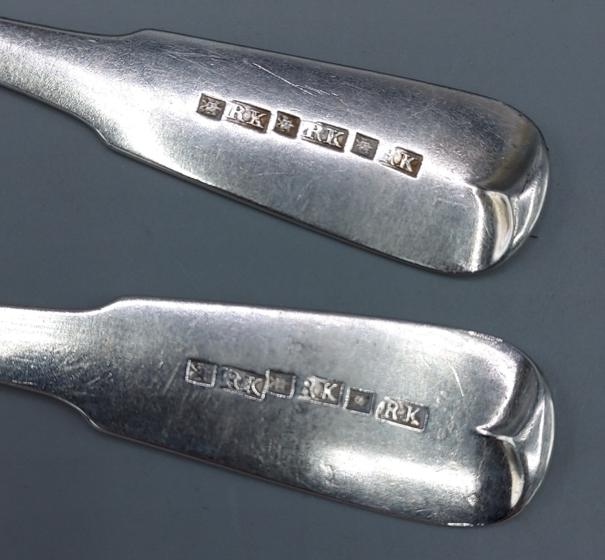 A pair of Scottish Provincial silver table spoons, makers mark for ...