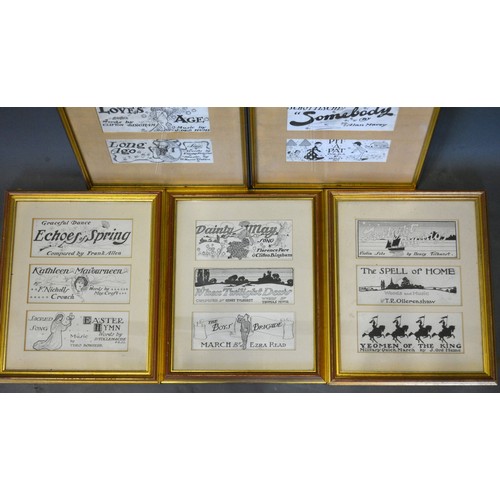 David Whitelaw, A Collection of Fifteen Sheet Music Prints to include ...