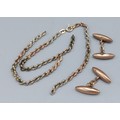 A 9ct gold neck chain, together with a pair of 9ct gold cuff links, 7.5gms