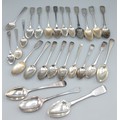An early Georgian silver spoon together with a collection of silver ...