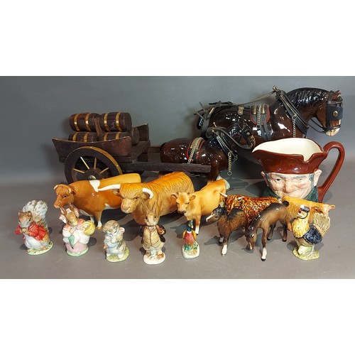 A Beswick model of a Highand Bull together with other Beswick models ...