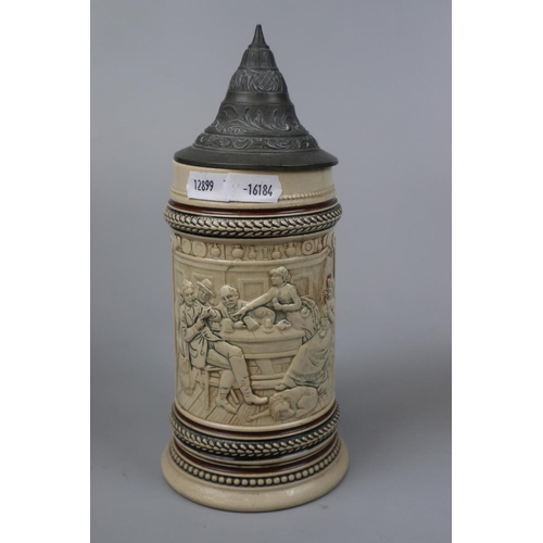 Collection of German Steins one with pre war Nazi insignia