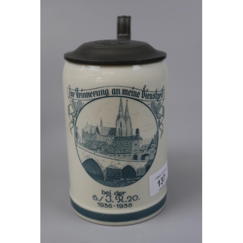 Collection of German Steins one with pre war Nazi insignia