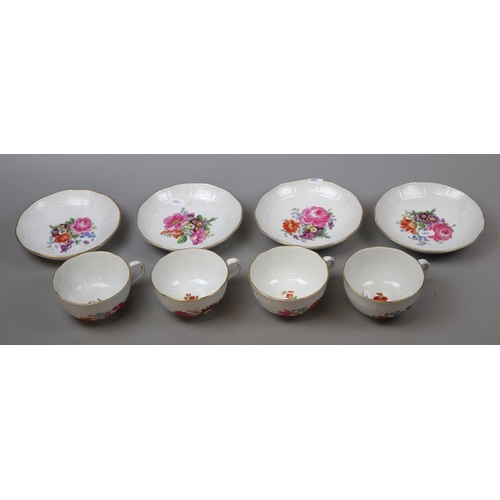 Fine German porcelain cups & saucers