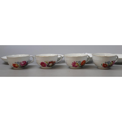 Fine German porcelain cups & saucers