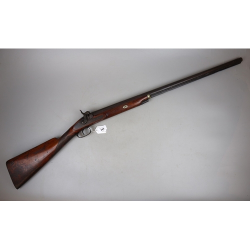19thC single barrel large bore percussion rifle, converted from ...