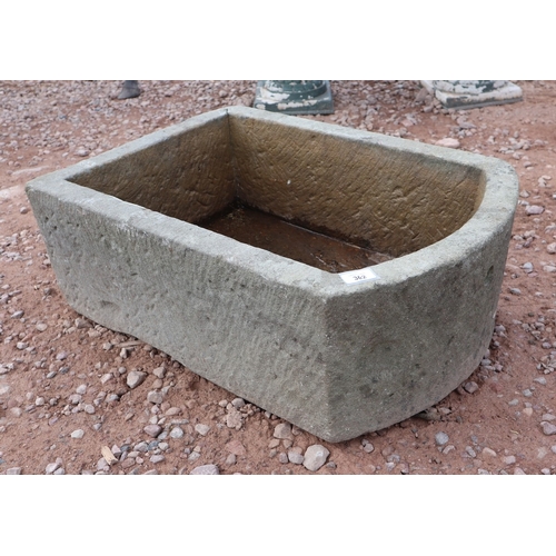 Natural stone garden trough