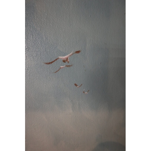 Gilt framed oil on canvas of a tall ship signed Vaseo - Approx IS 49 ...