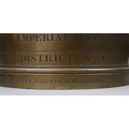 Rare 19th C bronze Imperial peck measure. COUNTY OF WORCESTER offical ...
