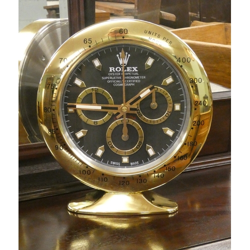 Freestanding Rolex advertising clock with sweeping second hand