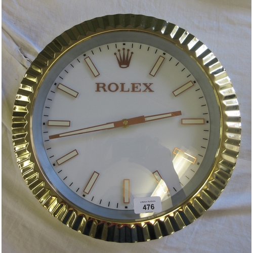 Rolex advertising clock with sweeping second hand