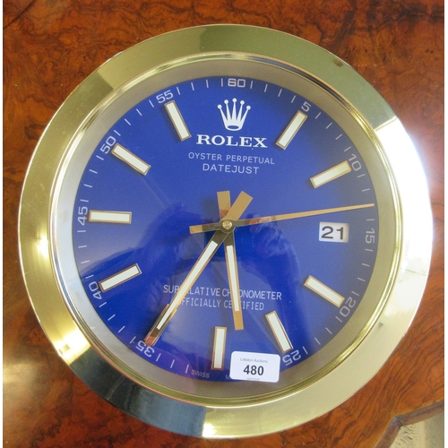Rolex advertising clock with sweeping second hand
