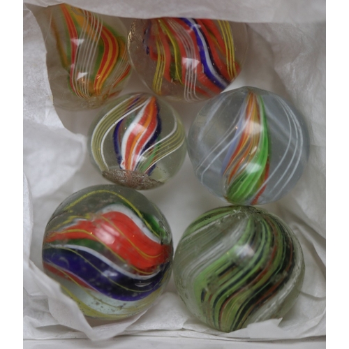 Collection of rare 19th-century handmade German marbles including a ...