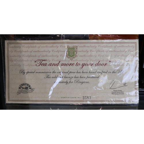 'Tea and more to your door' - Cold cast bronze sculpture of a Ringtons ...