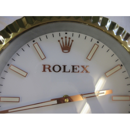 Rolex advertising clock with sweeping second hand