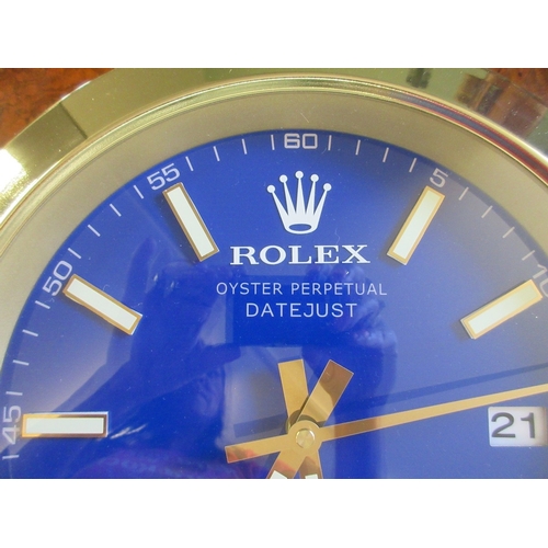 Rolex advertising clock with sweeping second hand
