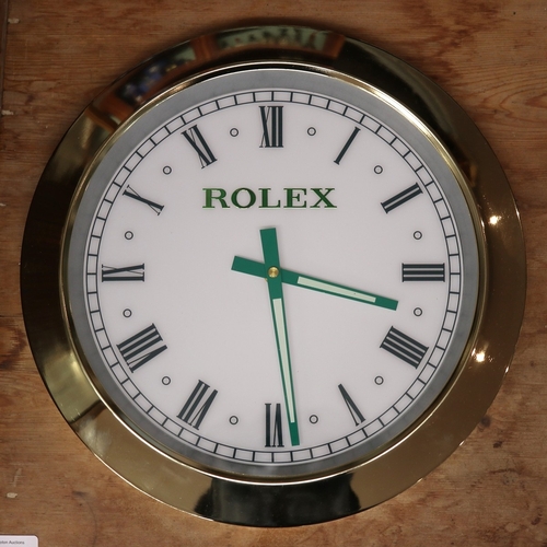 Rolex advertising clock with sweeping second hand