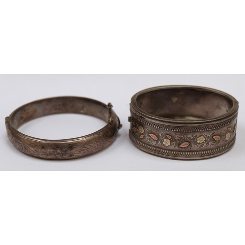 2 silver bangles
