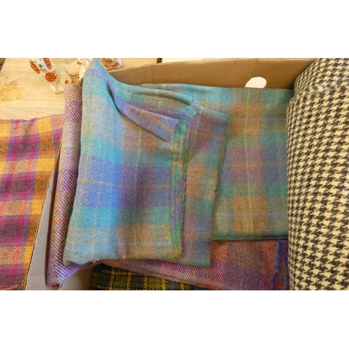Quantity of fine wool Harris Tweed fabric with authentication labels