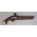 Military style 15 bore side hammer flintlock pistol, possibly cavalry ...