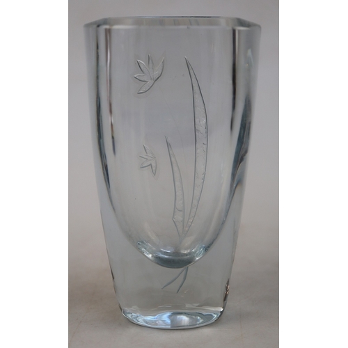 Two Orrefors vases - one with a Mary Gregory design