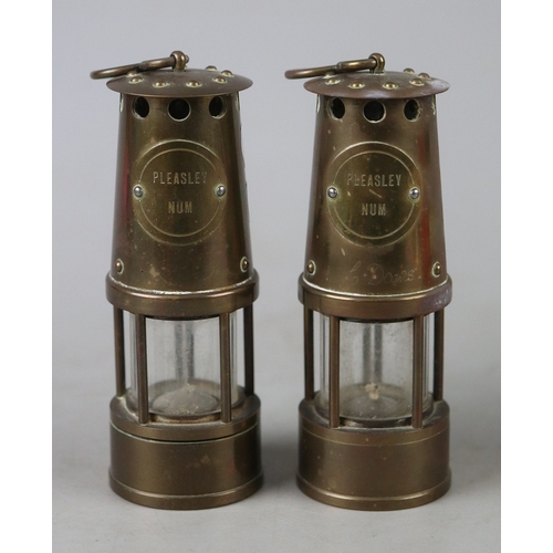 Pair of small miners lamps from Pleasley