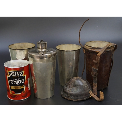 Leather cased stacking stirrup cups