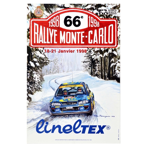 Sport Poster 1998 Rally Monte Carlo Subaru Racing Original vintage ...