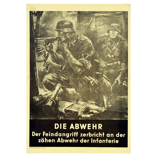 War Poster Abwher Defence Nazi Soldier Grenade Gun Bunker. Original ...