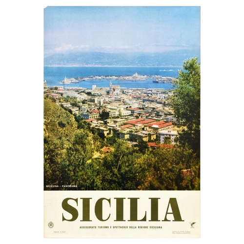 Travel Poster Sicilia Messina ENIT Panorama. Original vintage travel ...