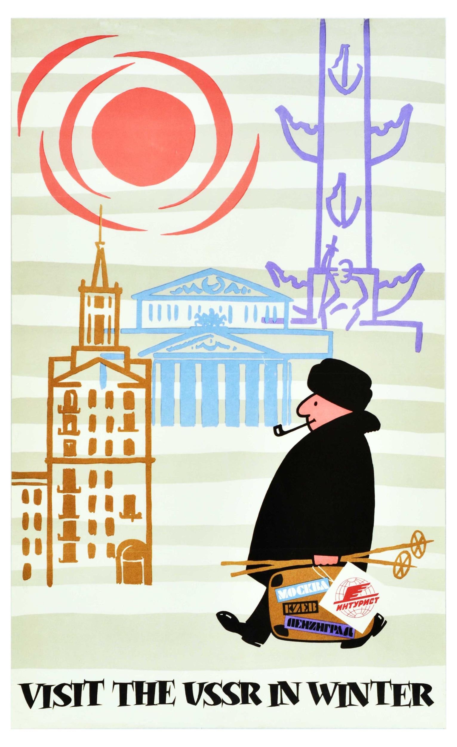 Travel Poster Visit The USSR In Winter Intourist Soviet Union. High ...
