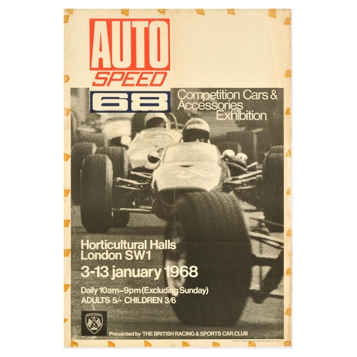 Sport Poster Auto Speed 68 Racing Cars Exhibition. Original vintage ...