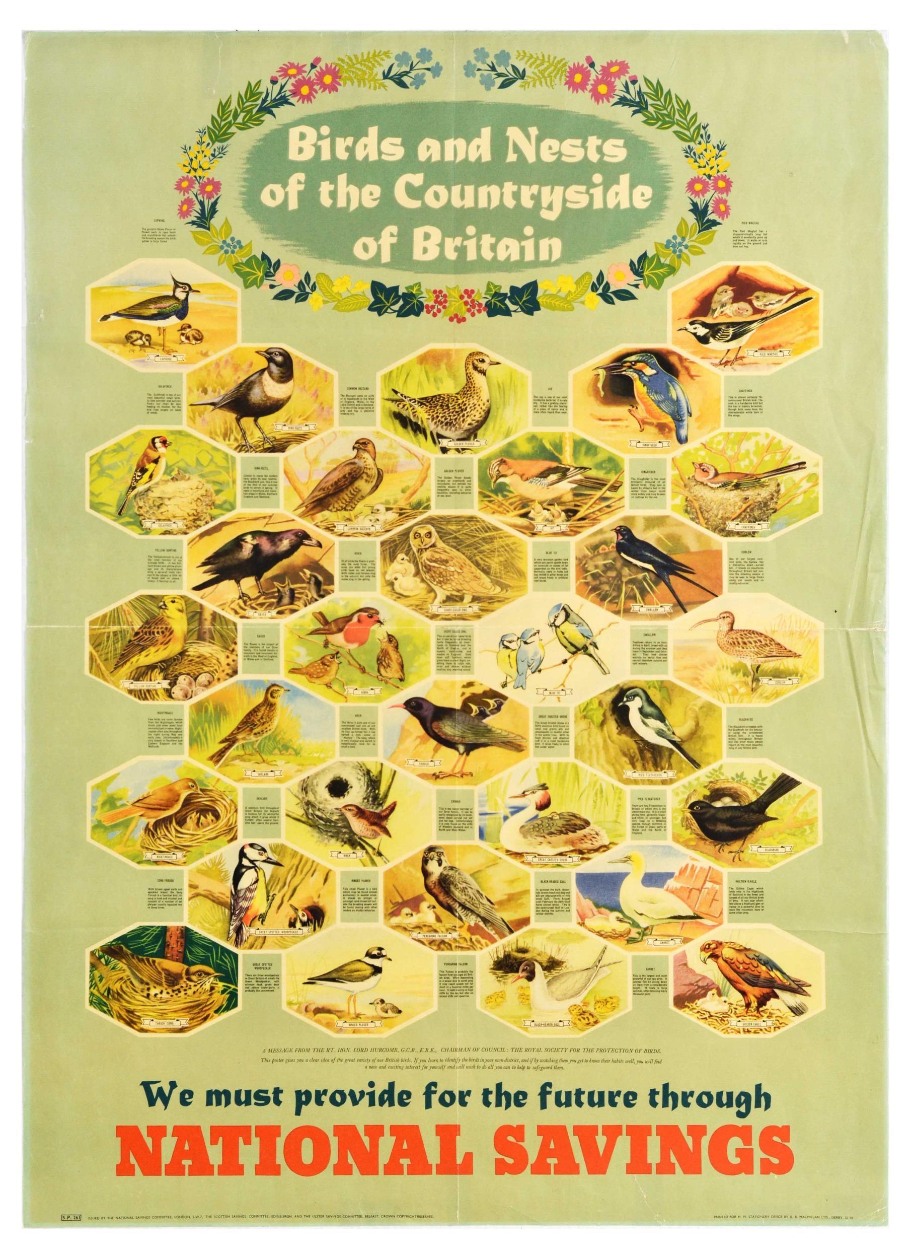 Propaganda Poster National Savings Birds and Nests. Original vintage ...