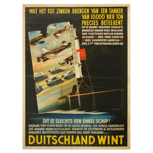 War Poster Germany Wins Nazi Submarines WWII. Original vintage World ...