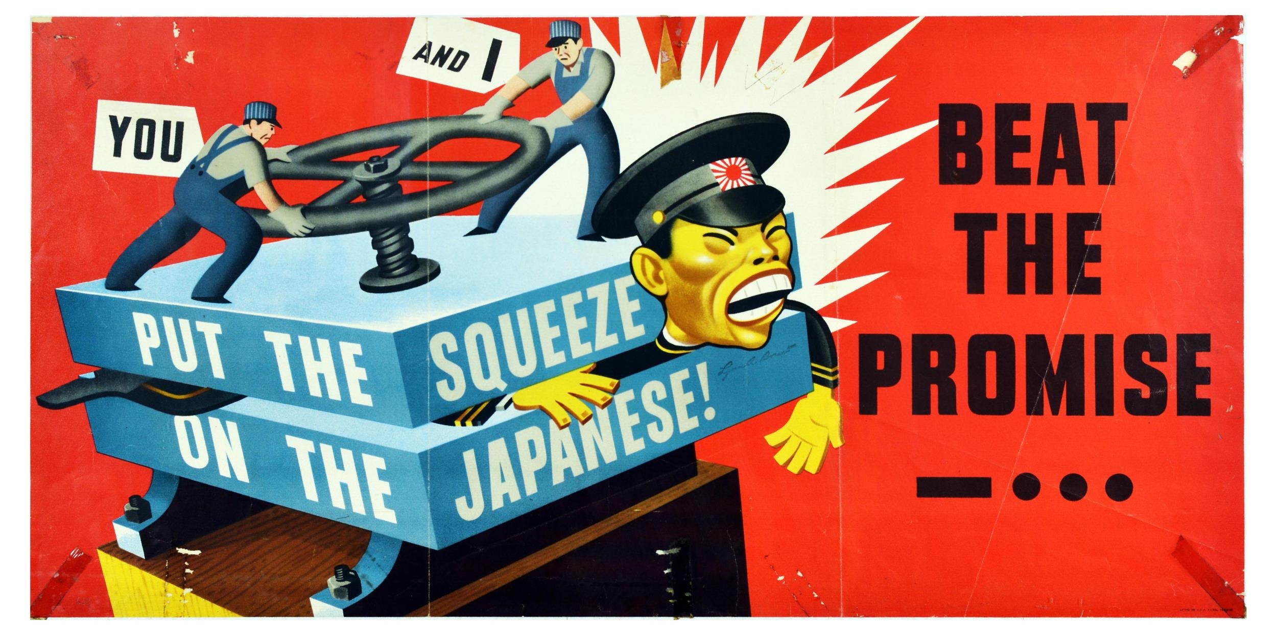 War Poster Japanese Squeeze WWII USA Home Front. Original vintage World ...