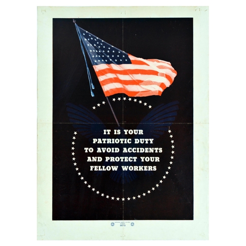 War Poster Worker Protection Patriotic Duty Work Safety USA Home Front ...