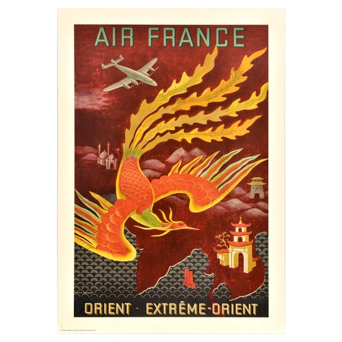 Travel Poster Set Air Ceylon Orient Iberia BOAC Air France Lucien ...
