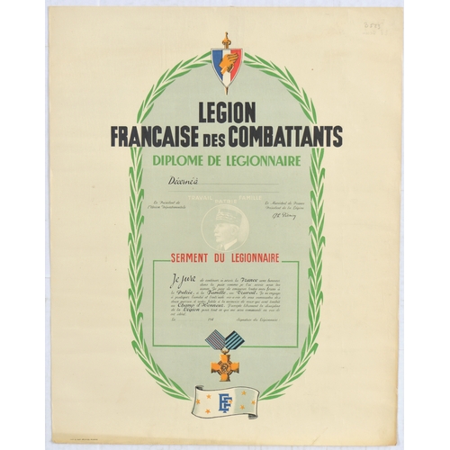 War Poster French Legion Combattants WWII Vichy Petain. Original ...