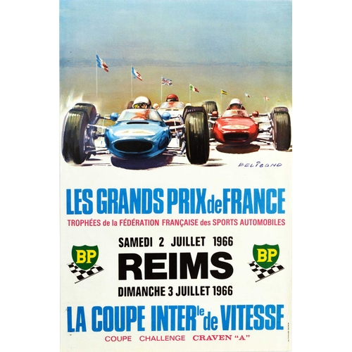 Sport Poster France Grand Prix Formula One 1966 Reims. Original vintage ...