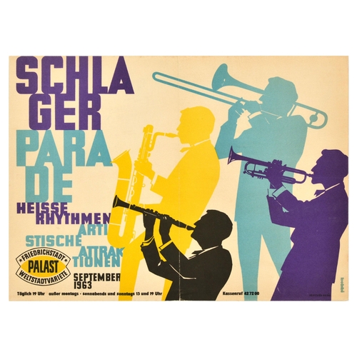 Advertising Poster Schlager Hit Parade Jazz Music Midcentury Modern ...