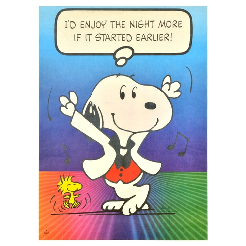 Advertising Poster Snoopy Enjoy The Night Disco Peanuts Charles Schulz ...
