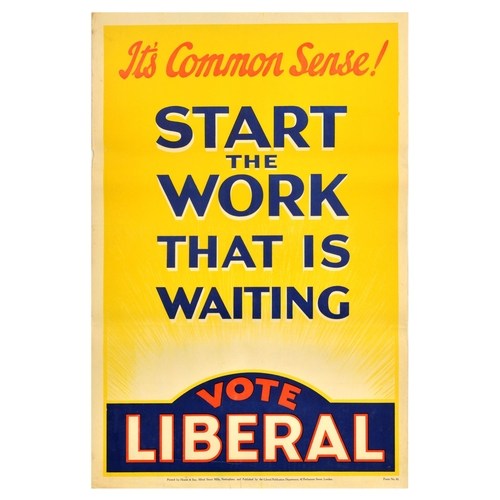 British Elections Poster Set Vote Liberal Party Plans Ready UK . Set of ...