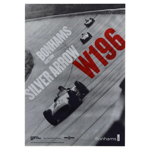 Sport Poster Mercedes Silver Arrow W196 F1 Fangio Bonhams. Original ...