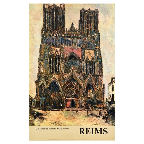 Travel Poster Reims Cathedrale France Maurice Utrillo. Original vintage ...
