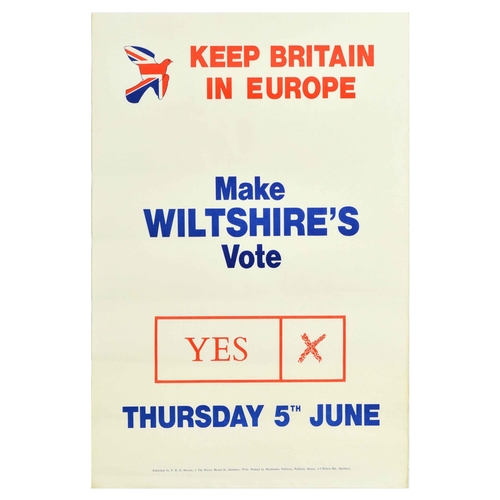 Propaganda Poster Wiltshire European Union Referendum. Original vintage ...