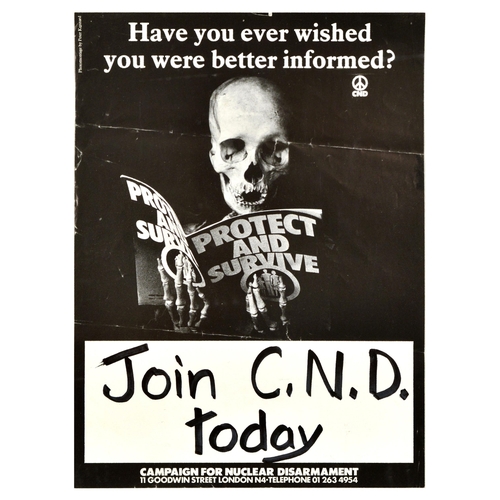 Propaganda Poster Nuclear Disarmament Skeleton Peter Kennard CND ...