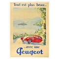 Advertising Poster Peugeot 402 Car Elegance Art Deco Girard. Original ...