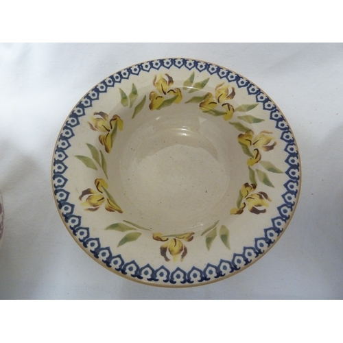 Three Nicholas Mosse Pottery bowls, Irish spongeware pottery, decorated ...