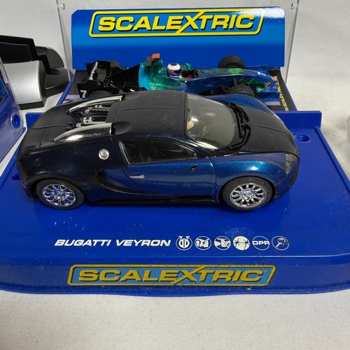 Collection of Scalextric Cars & Exrtras. Bugatti Veyron, Honda F1 ...