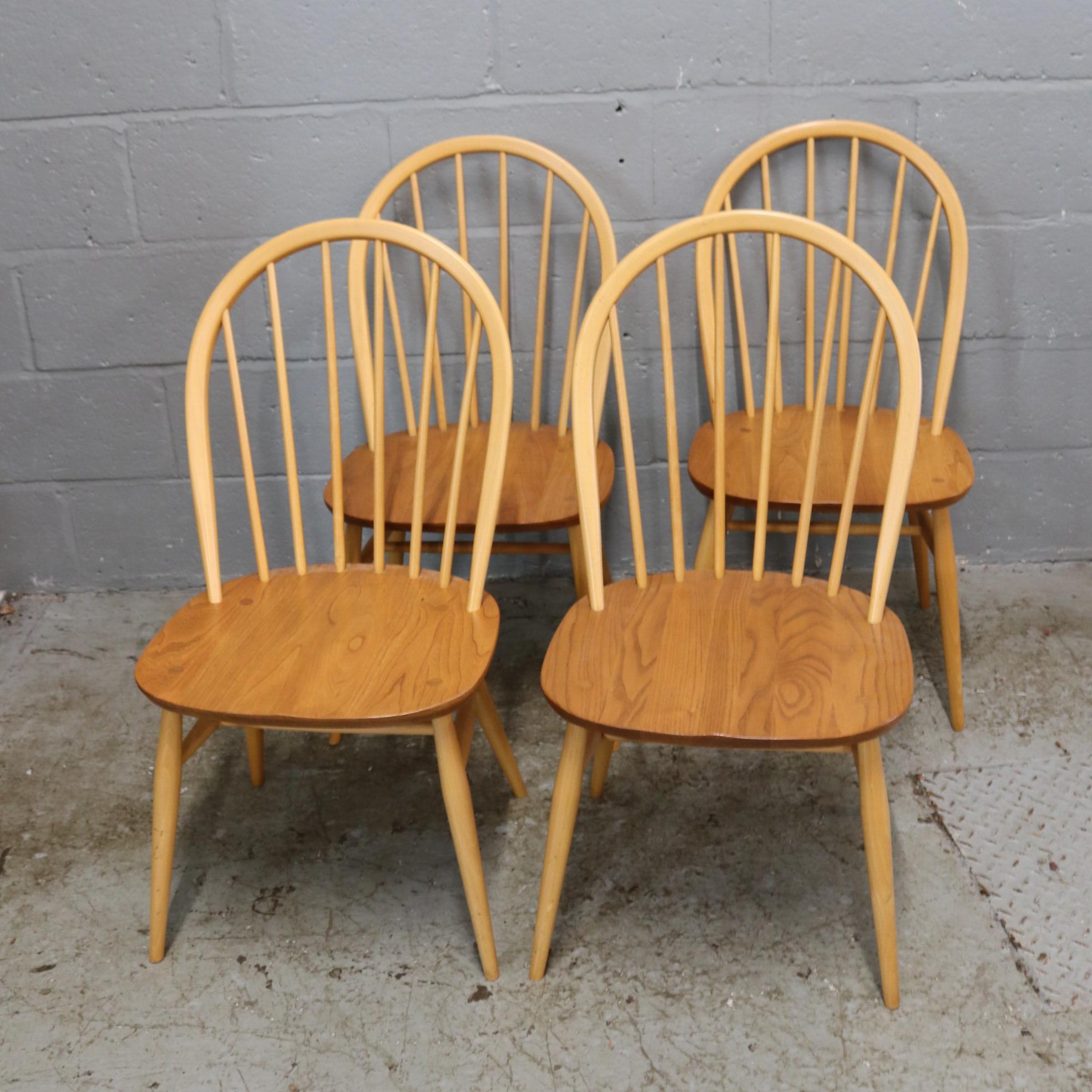 Four Ercol Windsor chairs (Ercol gold button)